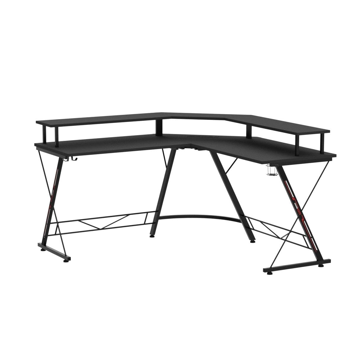 Mua SEVEN WARRIOR L Shaped Gaming Desk with LED Lights & Power Outlets ...