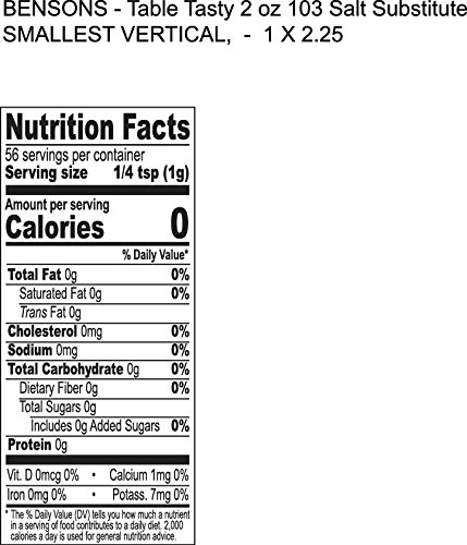 Benson's - Table Tasty Salt Substitute - No Potassium Chloride Salt ...