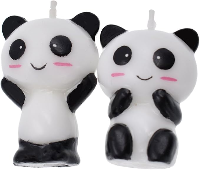 Hongma 2pcs Panda Candle Birthday Candles Smokeless Candles Baby Shower ...