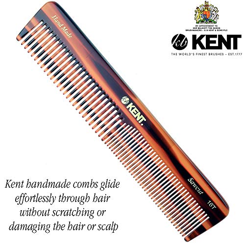 Kent 16T Fine Tooth Comb and Wide Tooth Comb Straightener Comb/Beard ...
