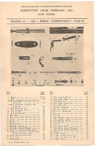 Model 33 - AF - Rifle Component Parts: Remington Arms Co: Amazon.com: Books