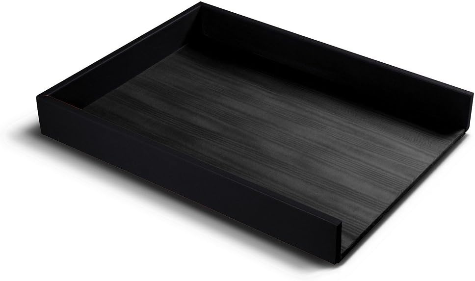 Lucrin – A4 Letter Tray – Black – Genuine Leather – BigaMart