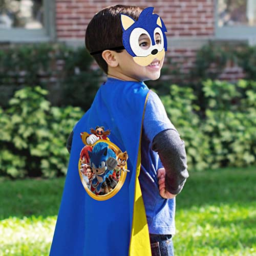 5 Sets Of Sonic Cloaks And Masks, Hedgehog Party Decoration Role ...