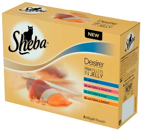 Sheba Desire Fillets of Tuna in Jelly 8 x 85 g (Pack of 4, Total 32 ...