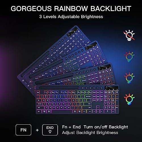 Wireless Keyboard And Mouse Combo With Backlit Soueto Full Size