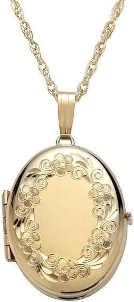 Amazon.com: Women's & Ladies 14k (Karat) Yellow Gold-Filled Engraved ...