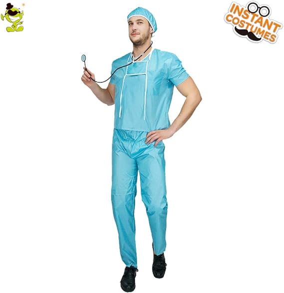 YYXDSD Mens Surgeon Costume Halloween Party Cosplay Hospital Doctor ...