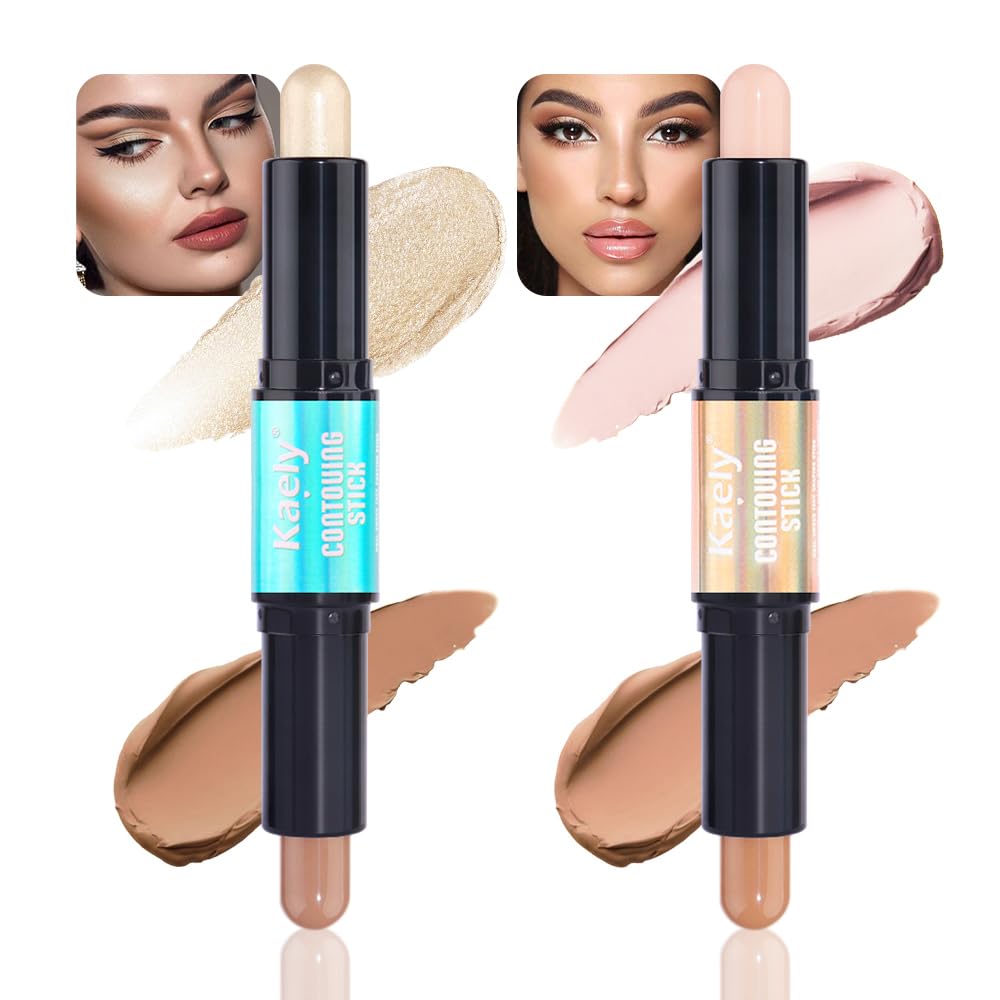 Kaely 2Pcs Cream Bronzer Highlighter Stick,Face Shaping Contouring ...