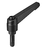 uxcell M12 x 40mm Handle Adjustable Clamping Lever Thread Push Button Ratchet Male Threaded Stud ...
