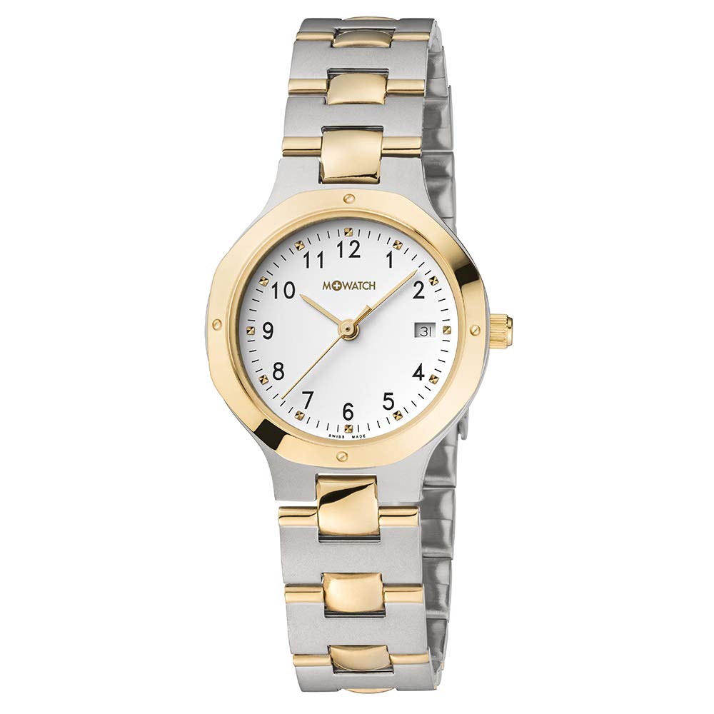M WATCH Swiss Made Classic Women's Watches, White Dial Quartz with Date ...