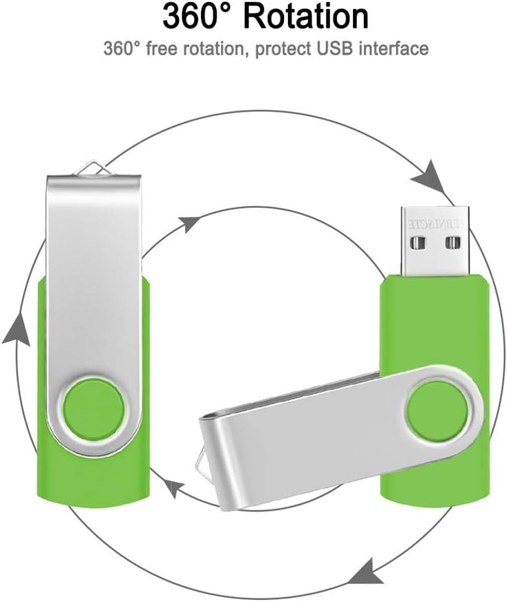16GB USB Stick Green 10 Pack Memory Sticks – Swivel USB 2.0 Flash Drive ...