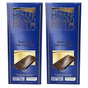 Amazon.com : MOSER ROTH German Dark/Sea Salt/Caramel Chocolate Bars (2 ...