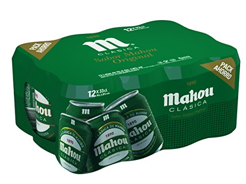 Mahou Clásica Original, Cerveza Mahou Dorada Lager, Pack de 12 Latas x ...