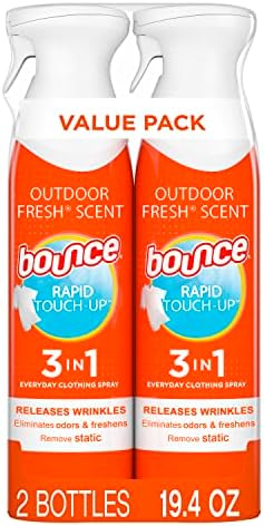 Bounce Wrinkle Release Spray, 3 in 1 Odor Eliminator, Anti Static and ...