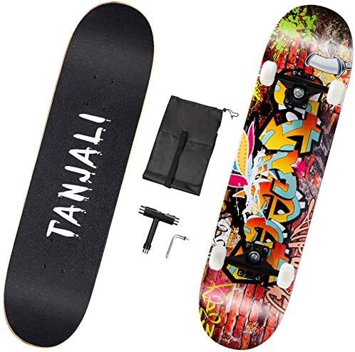 TANJALI Skateboards for Beginners, 31 Inch Complete Skateboard for Kids ...