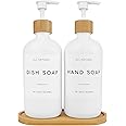 Amazon.com: Kitchen Soap Dispenser Set, Thick Glass Dish Soap Dispenser ...