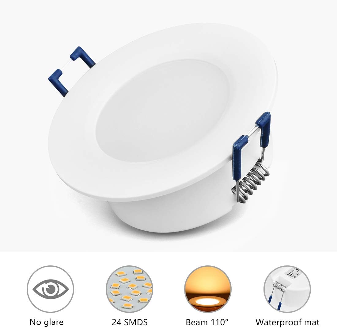 KYOTECH LED Recessed Ceiling Spotlights Ultra Flat 230V 6W Waterproof ...