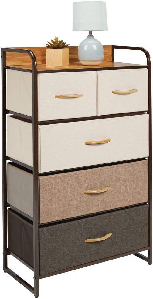 mDesign commode à 5 tiroirs – étagère à tiroirs haute pour la chambre ...