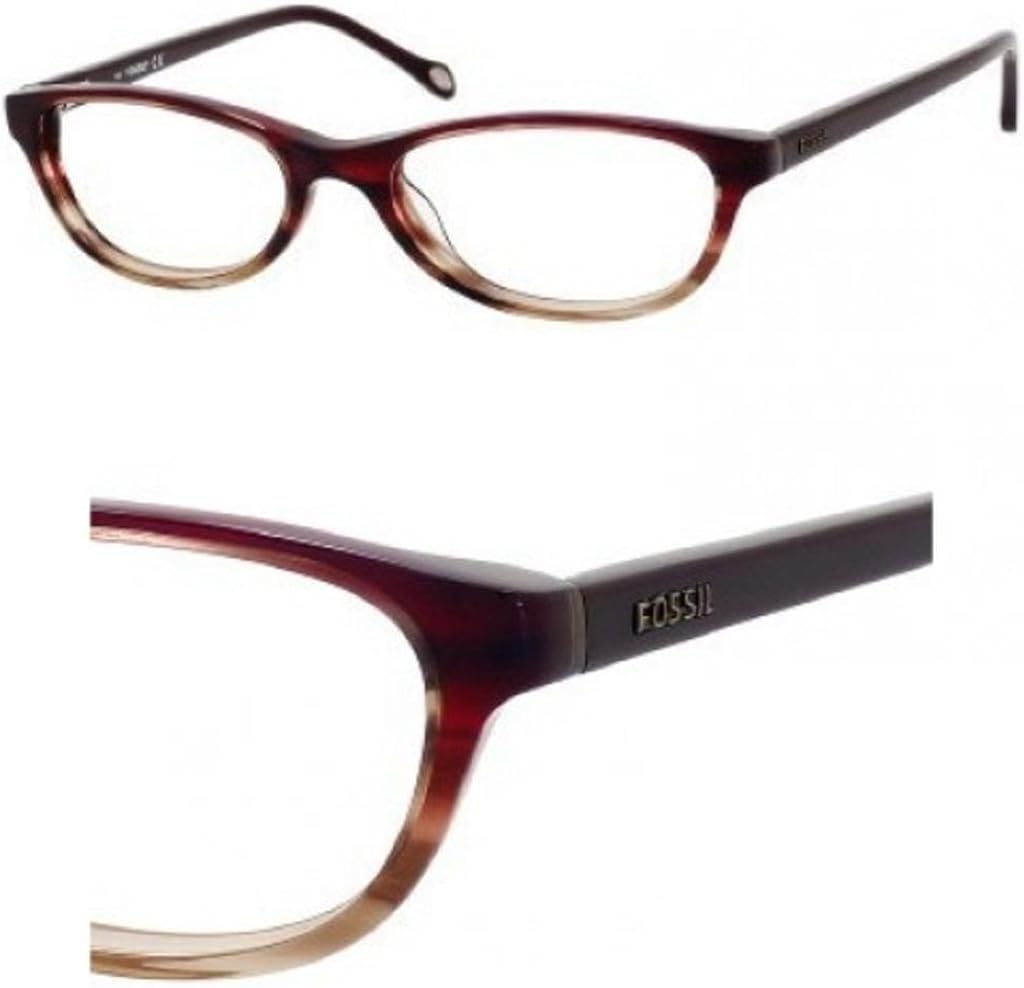 Amazon.com: FOSSIL Eyeglasses Mikayla 0FM3 Striated Burgundy 50MM: Clothing