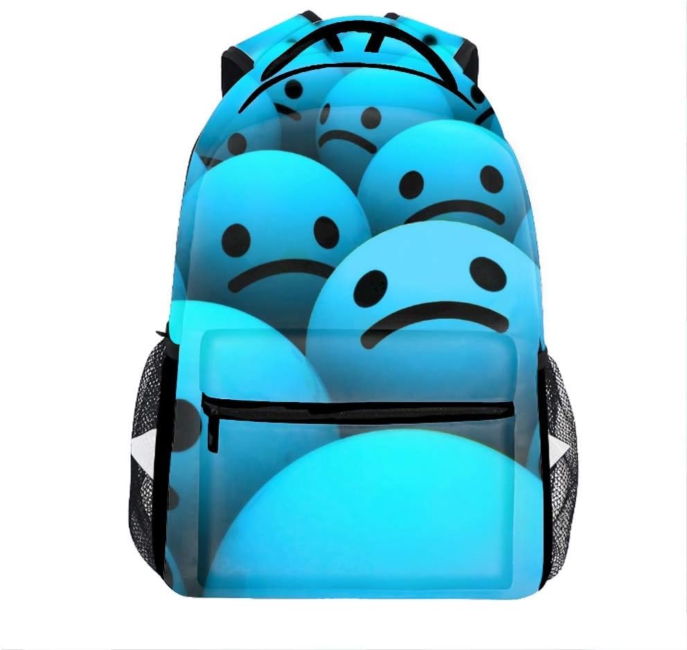 Blue Sad Face Humor Backpack Laptop Bag Daypack Bookbag: Amazon.es ...