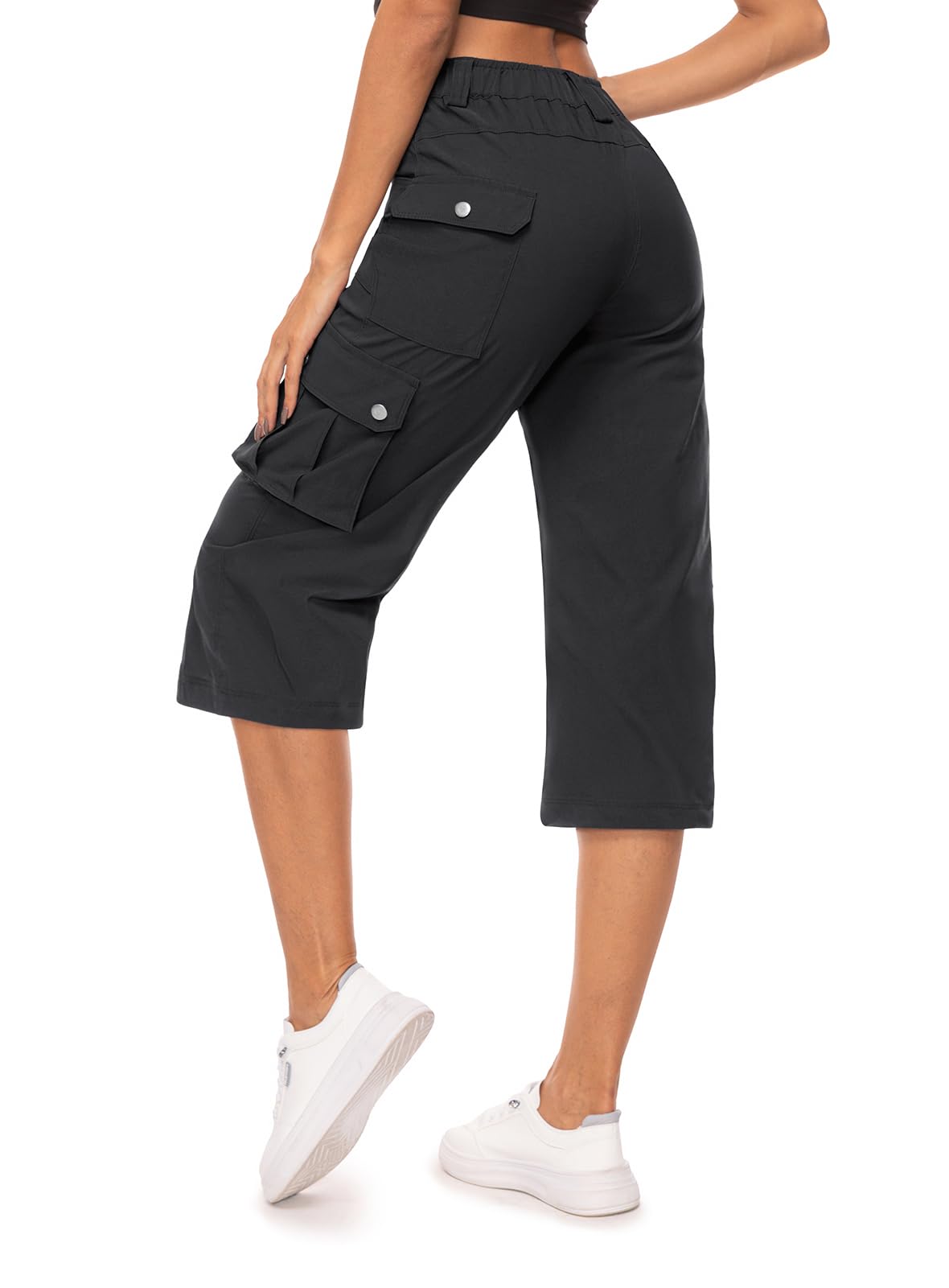 Moosehill Women's-Cargo-Capris-Pants High Waist Waterproof Hiking ...