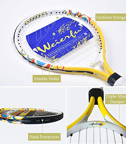 Weierfu Junior Tennis Racket for Kids Toddlers Starter Racket 17" with ...