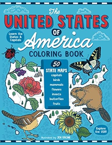 The United States of America Coloring Book: Fifty State Maps with ...