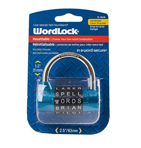 Wordlock Combination Padlock – 5 Dial, Blue | Pricepulse