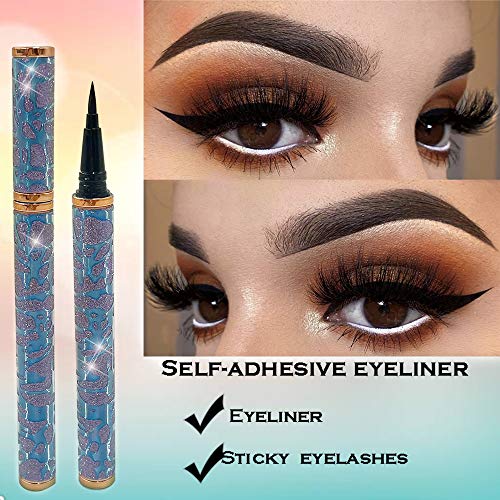 2021 Upgraded Self-adhesive Eyeliner,2 in 1 Eye Liner Pen Diamond Bling ...