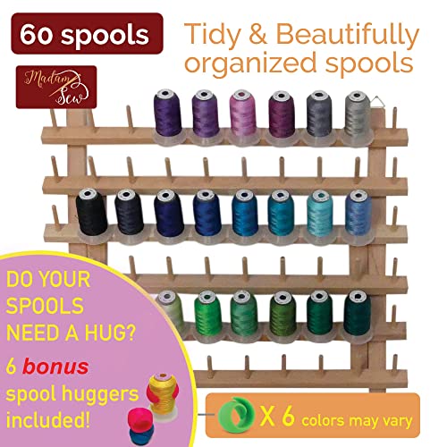 Madam Sew 60-Spool Sewing Thread Rack for Spools of Thread – Free ...