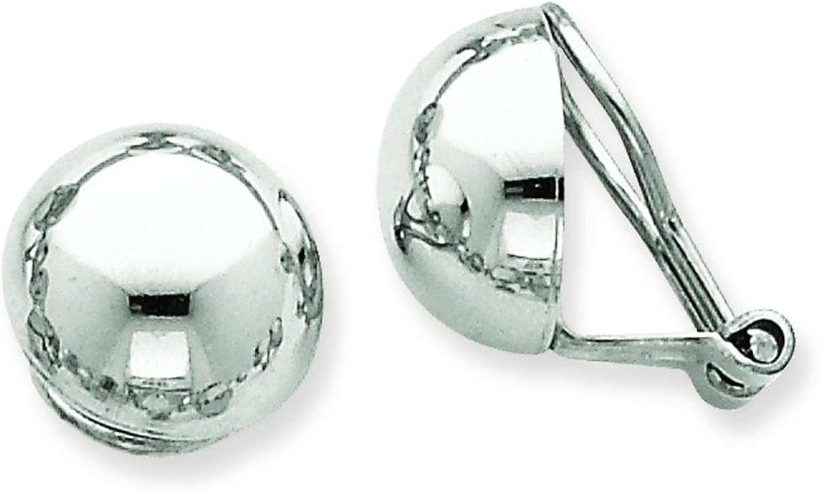 Amazon.com: 14K White Gold Omega Back Clip On Earrings Jewelry: Jewelry