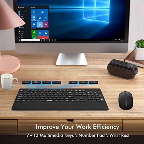 Wireless Keyboard And Mouse Combo E Yooso Full Sized 2 4ghz Wireless Keyboard With Palm Rest