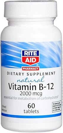 Amazon.com: Rite Aid Vitamin B-12 Tablets, 2000 mcg - 60 Count ...