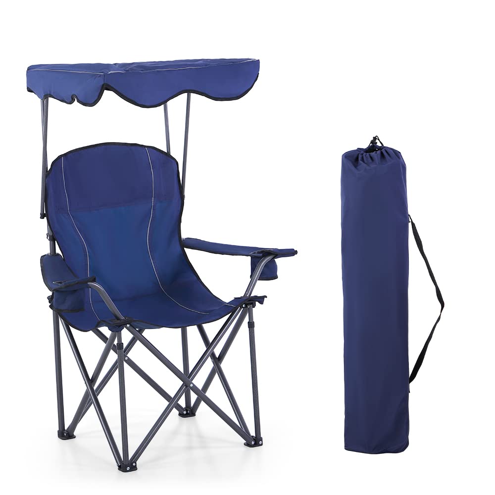 HIGH POINT SPORTS Camping Chairs with Shade, Foldable Canopy Chair ...