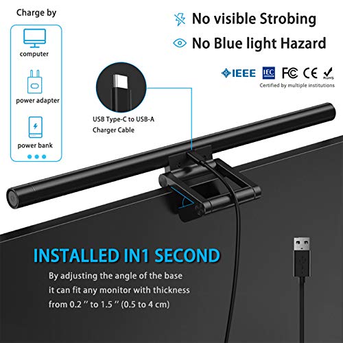 Computer Monitor Light ScreenBar LED Monitor Lamp with Hue Adjustment ...