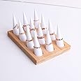 Amazon.com: GemeShou Wood Jewelry Ring Holder with 12pcs White Acrylic ...