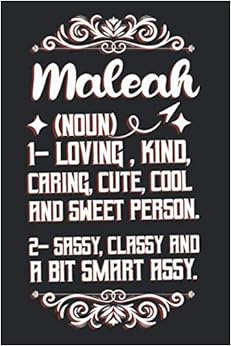 Maleah Definition Personalized Name: Maleah Notebook | Maleah Journal ...