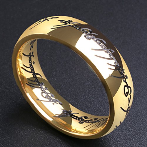King Will MAGIC 7mm Titanium Ring Gold Plated Lord of Ring Comfort Fit ...