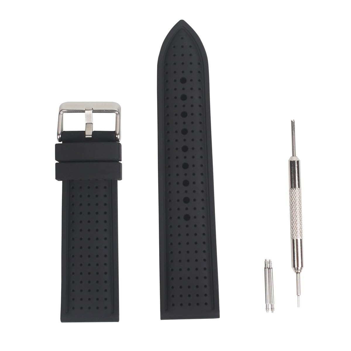 Silicone Watch Bands for Men, Black Watch Straps Replacement with ...