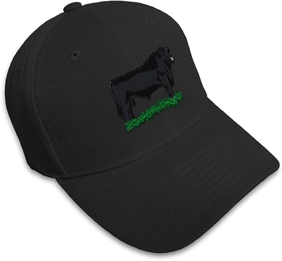 Baseball Cap Angus Bull Embroidery Animals Farm & Domesticated Acrylic ...
