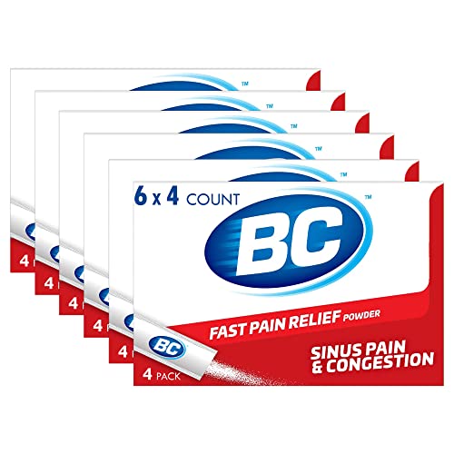 BC Powder Sinus Pain & Congestion Relief, Dissolve Packs, 4 Count, 6 ...