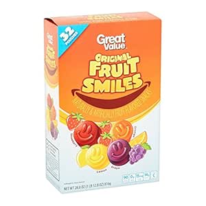Amazon.com: Great Value Original Fruit Smiles, Box of 32 Pouches
