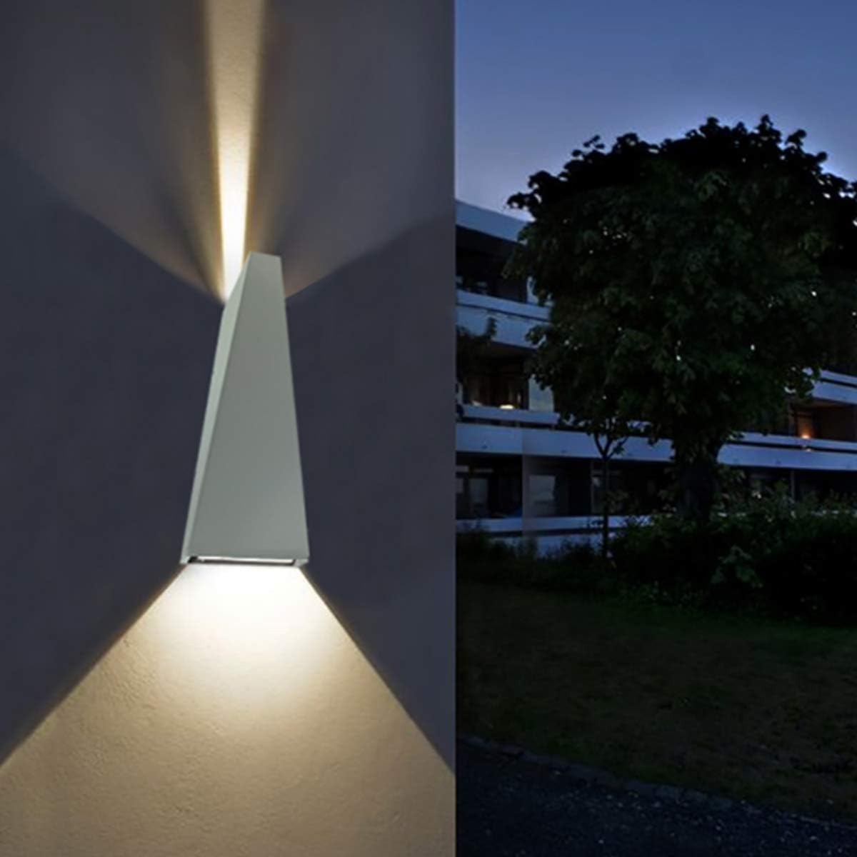 CGC Grey Up Down Rectangle Angled Modern Outdoor Bulkhead LED Indoor ...