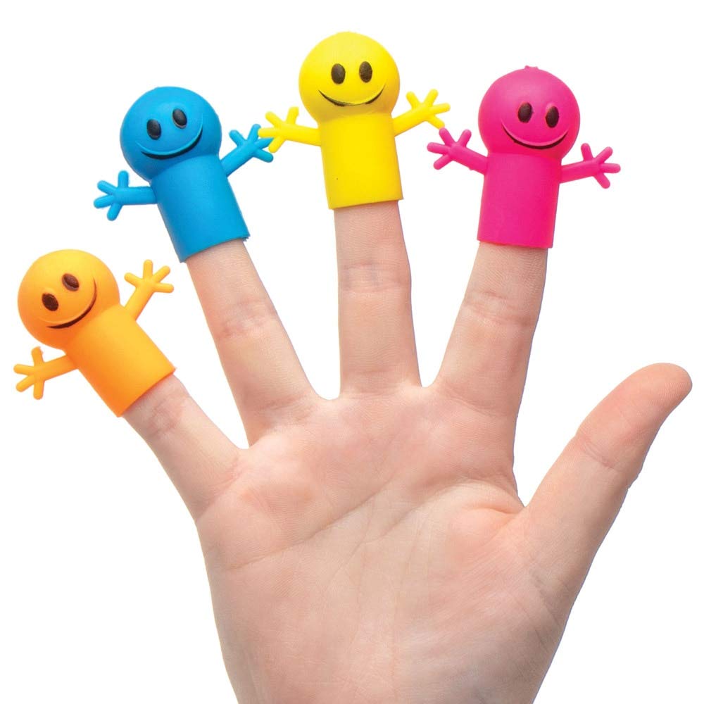 Baker Ross AT763 Happy Face Finger Puppets – Pack of 12, Story Telling ...
