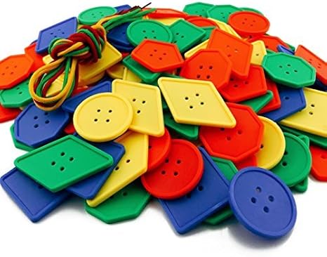 Amazon.com: DLOnline 120 PCS Button Puzzle Toy, Big Button Threading ...