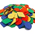 Amazon.com: DLOnline 120 PCS Button Puzzle Toy,Big Button Threading Toy ...