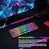 Ractous RTK61 60% Mechanical Gaming Keyboard with PBT Pudding keycap ...
