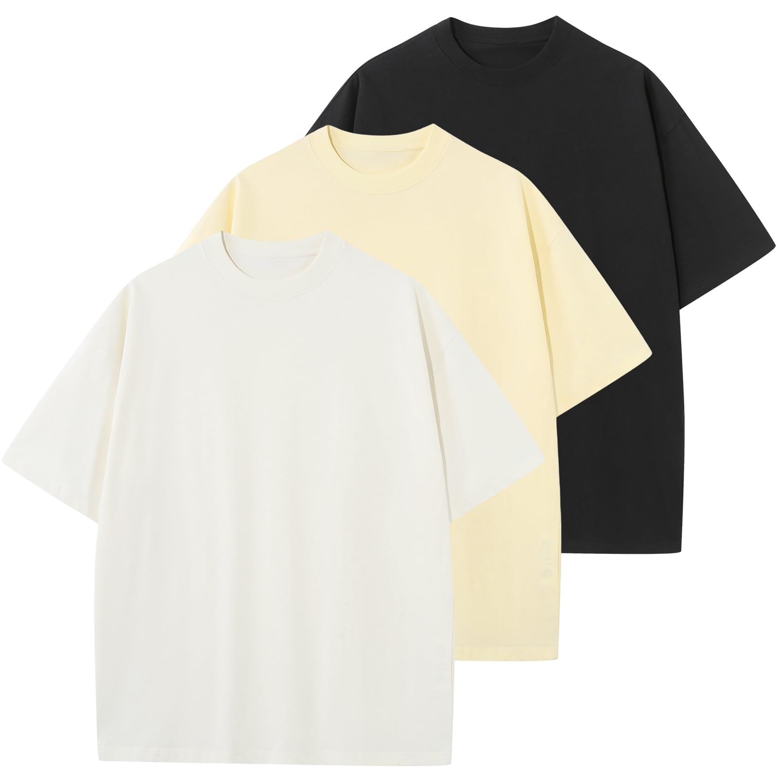 KEEPSHOWING Men's Cotton T-Shirts Oversized Unisex Short Sleeve Crew ...