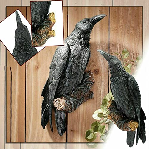 QINXI Resin Crow Garden Statue, High Wall Craft Ornament Decoration ...