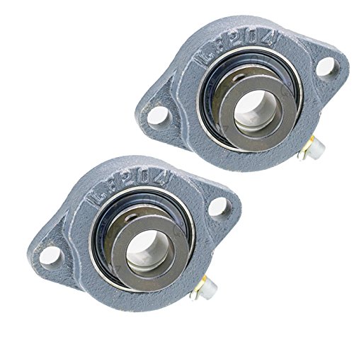 2x 1.1875 in 2-Bolt Flange Cast Iron SALF206-19 Mounted Bearing SA206 ...